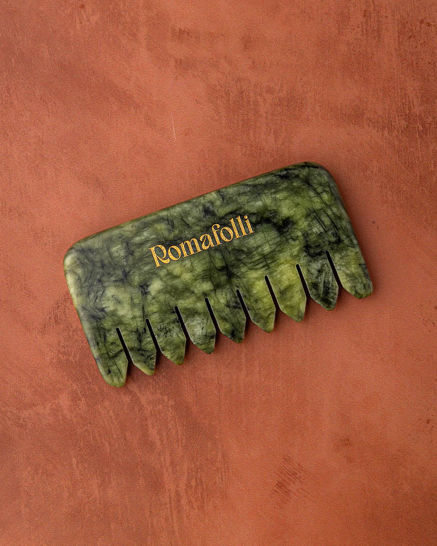 Relaxing Jade Hair Comb for Scalp Health